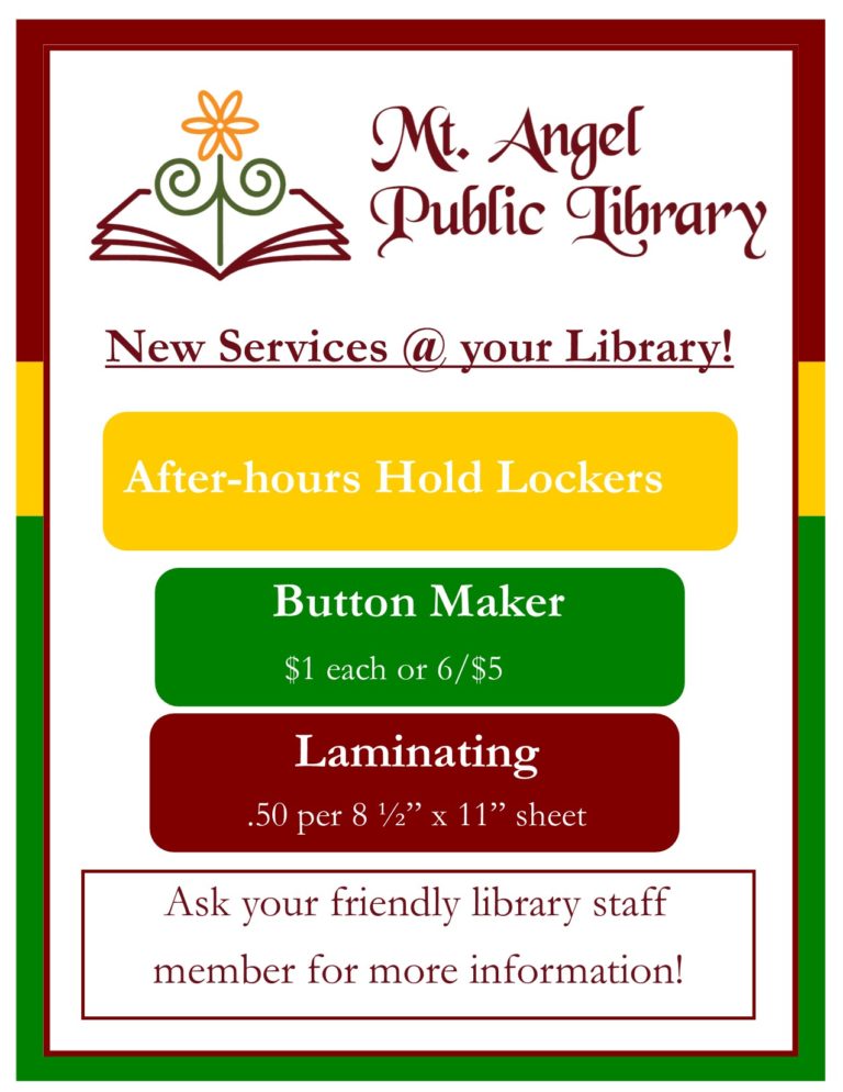 Mt. Angel Public Library – Empowering our community to learn, explore ...